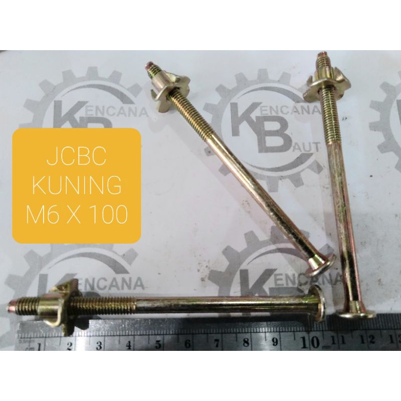 Jual BAUT JCBC M6 X 100 KUNING / DIPAN / MEBEL / KNOCKDOWN | Shopee ...