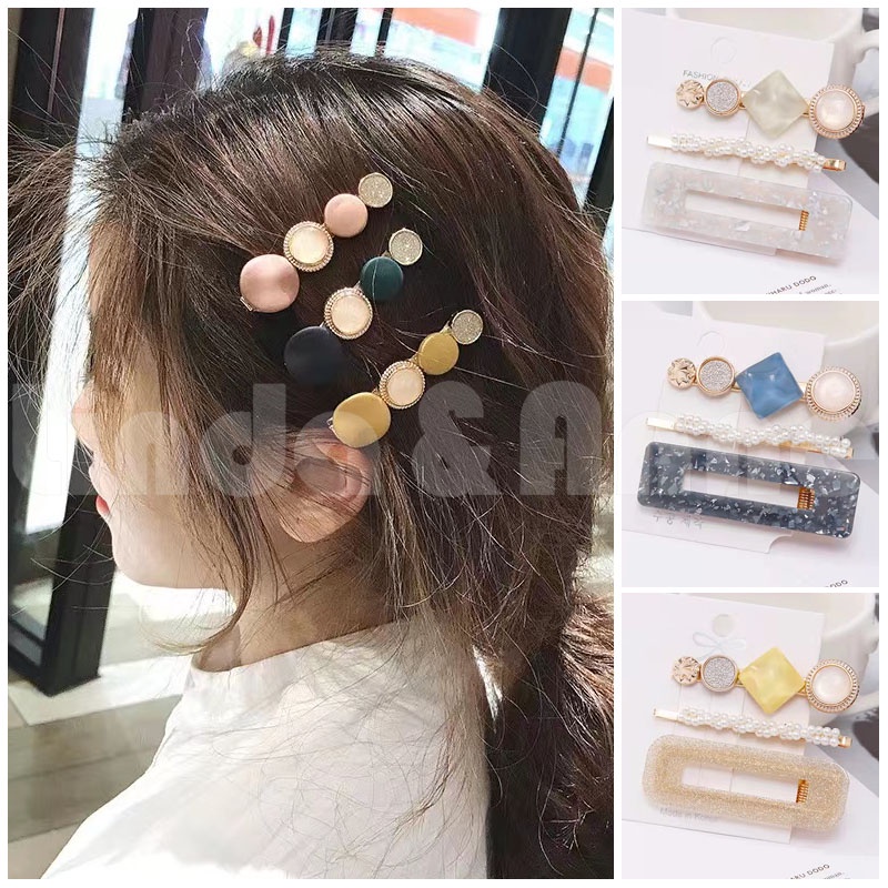 Jual Set Jepit Rambut Mutiara Geometri Wanita Fashion Hiasan Kepala ...