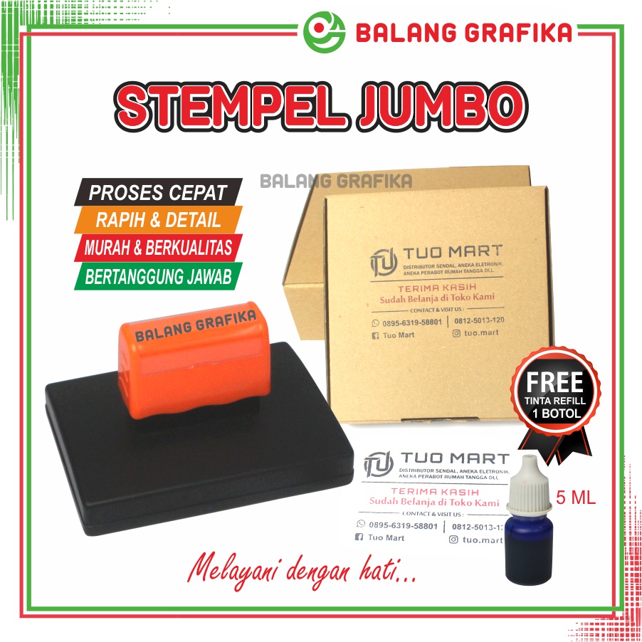 Jual Stempel Jumbo ukuran Besar Cap Kemasan Kardus paper Bag stampel ...