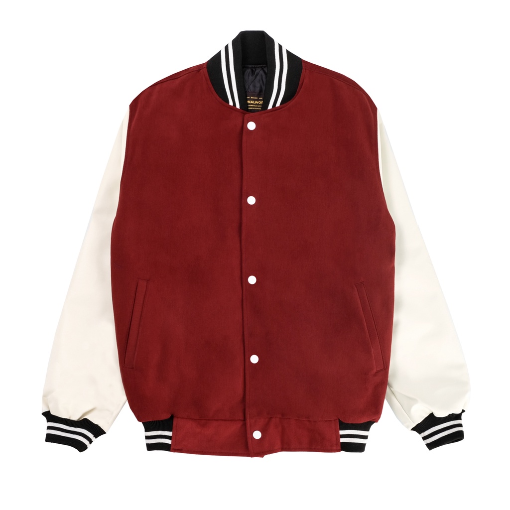 Jual ETERNALWORKS - Varsity Jacket Maroon | Shopee Indonesia