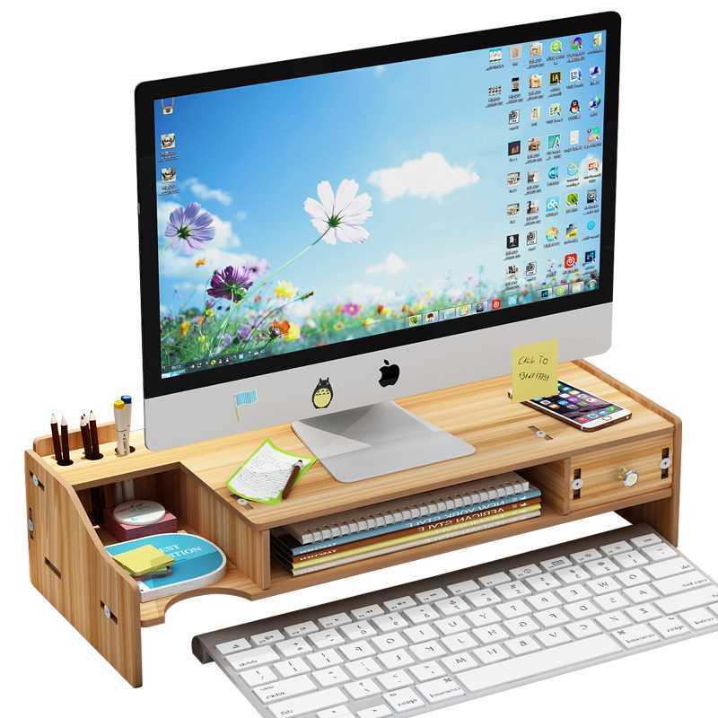 Jual PROMO!!!!! Stand Monitor Meja Laptop Laci Kayu Rak Desktop storage ...