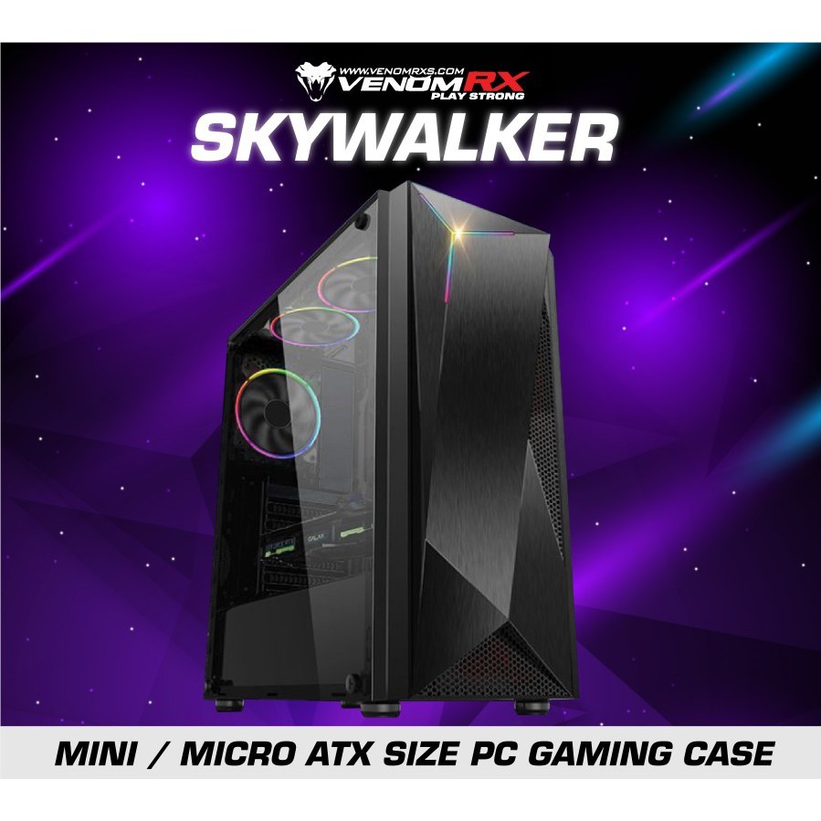 Jual VENOM RX SKYWALKER MINI / MICRO ATX SIZE RGB GAMING CASE | Shopee ...