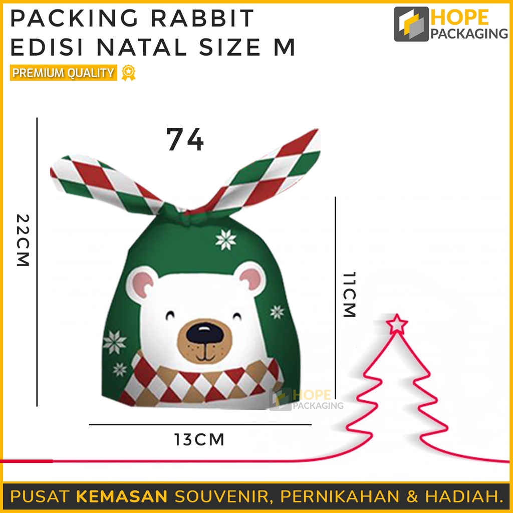Jual [5 PCS] Packing Rabbit Ear Uk. M Plastik Cookies souvenir ultah ...
