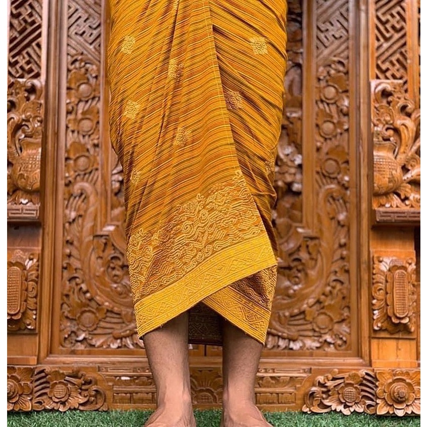 Jual Saput Bali Endek Kuning Bordir Songket | Saput Bali | Shopee Indonesia