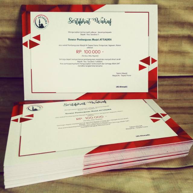 Jual Cetak Piagam sertifikat Seminar model Custom | Shopee Indonesia