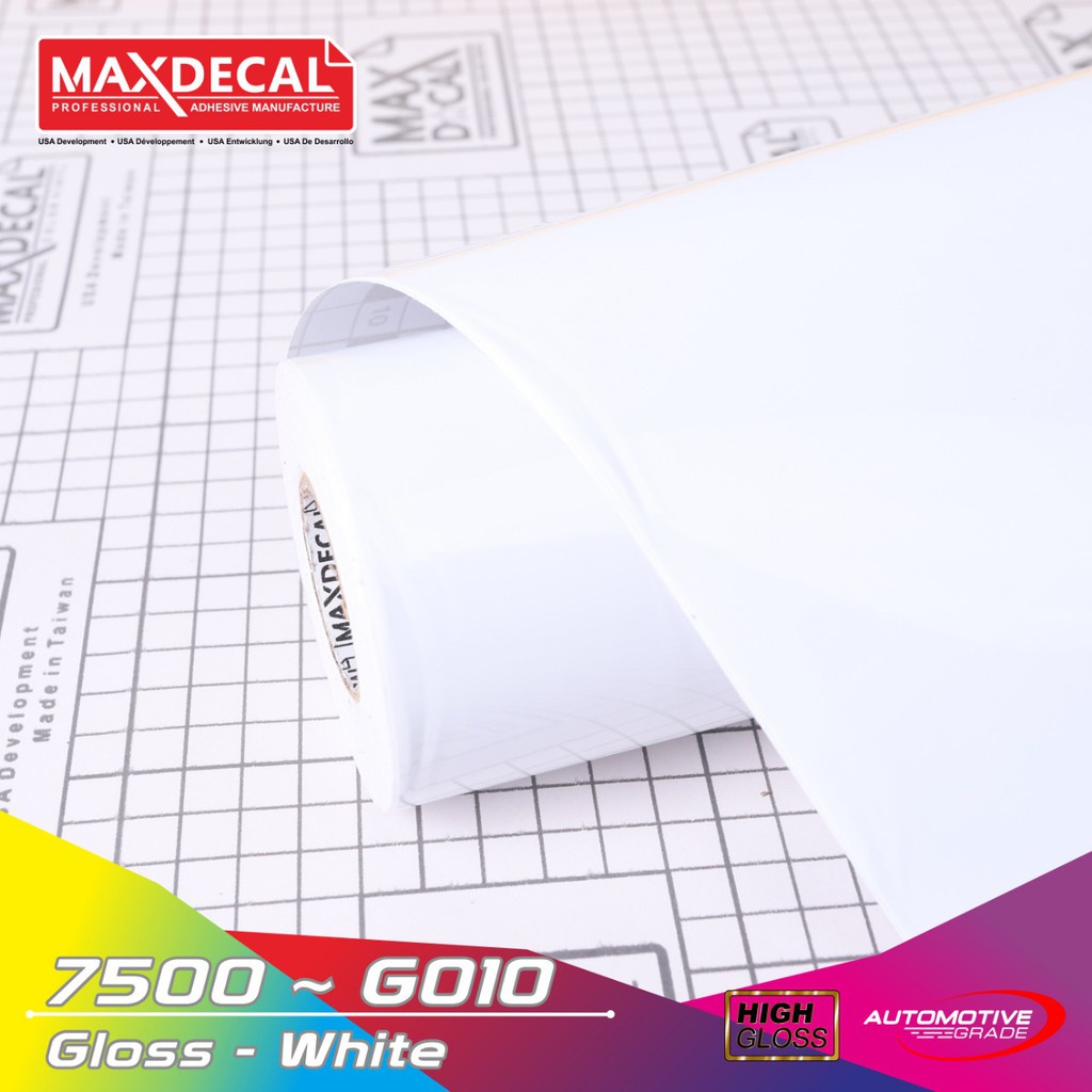 Jual Maxdecal 7500 G010 Glossy White, Color Vinyl Series Sticker, Roll 45cm x 15m | Shopee Indonesia