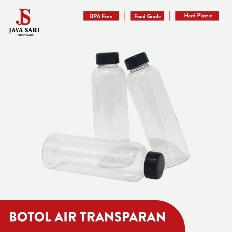 Jual Botol Air Transparan / Botol Bening Model Bulat / Botol Almond ...