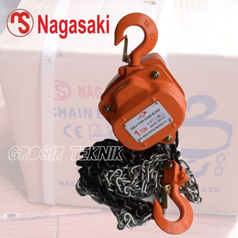 Jual Nagasaki Chain Block 1 Ton 7 Meter Takel Katrol Chain Hoist Manual ...