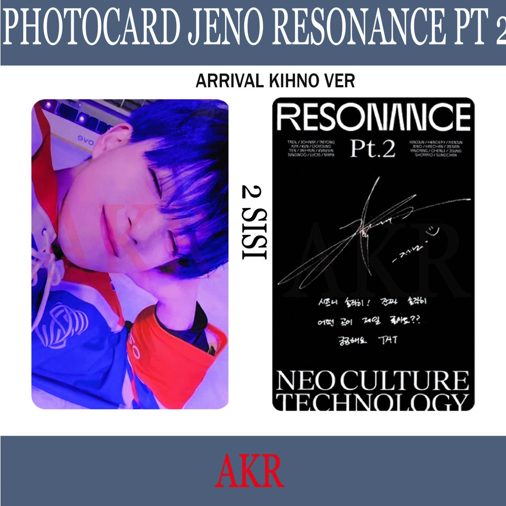 Jual PHOTOCARD JENO RESONANCE PT 2 ARRIVALKIHNO VER OFFICIAL DESIGN ...