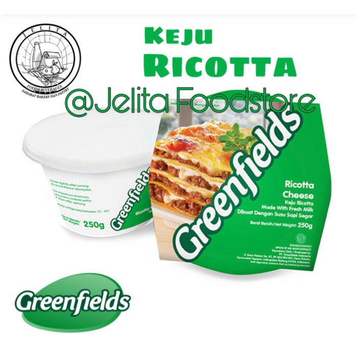 Jual Greenfields Ricotta 250gr - keju Ricotta | Shopee Indonesia