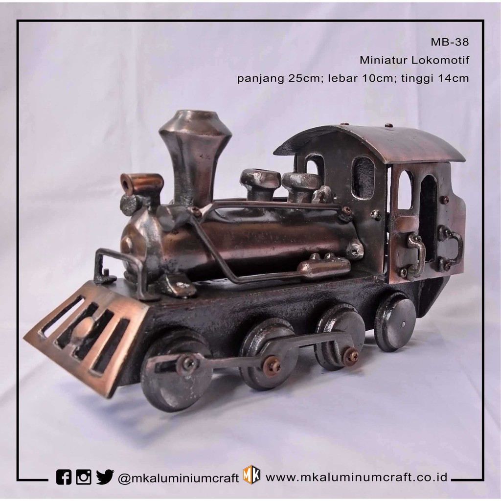 Jual Miniatur Lokomotif Kuno - Miniatur Locomotif Kereta - MK Aluminium ...