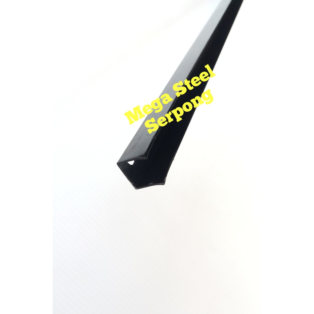 Jual List Lis U Alumunium Hitam Black uk 12 mm x 12 mm Panjang 119.5 cm ...