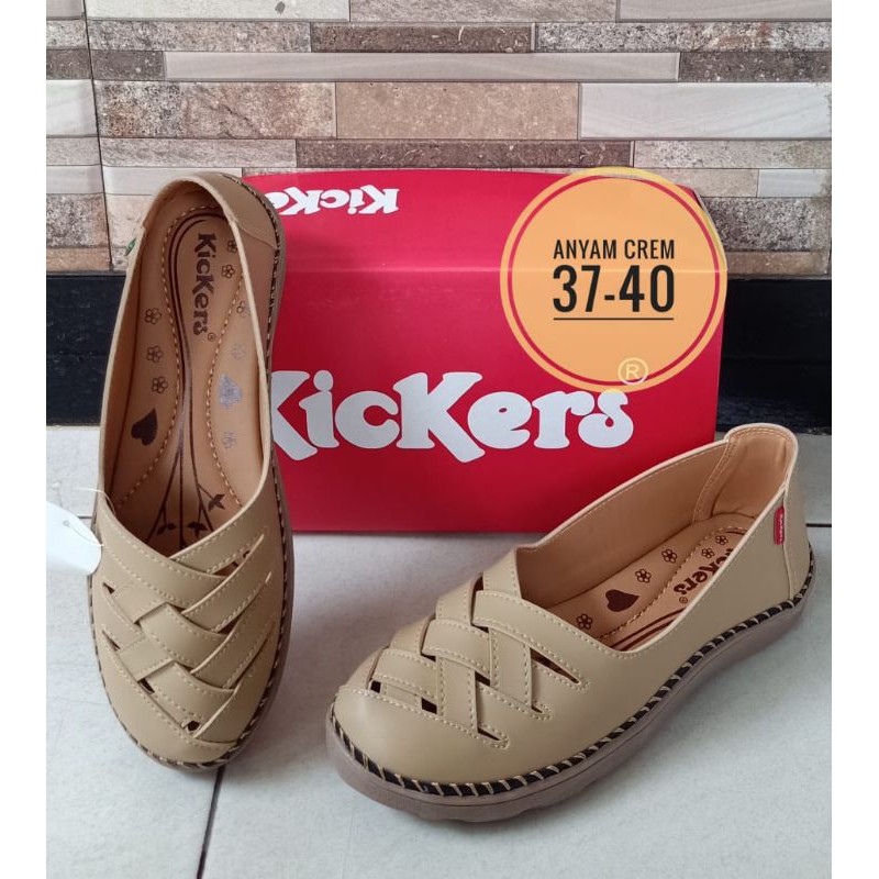 Jual Sepatu Slop Wanita Semi Kulit model anyam Perempuan Empuk Alas ...