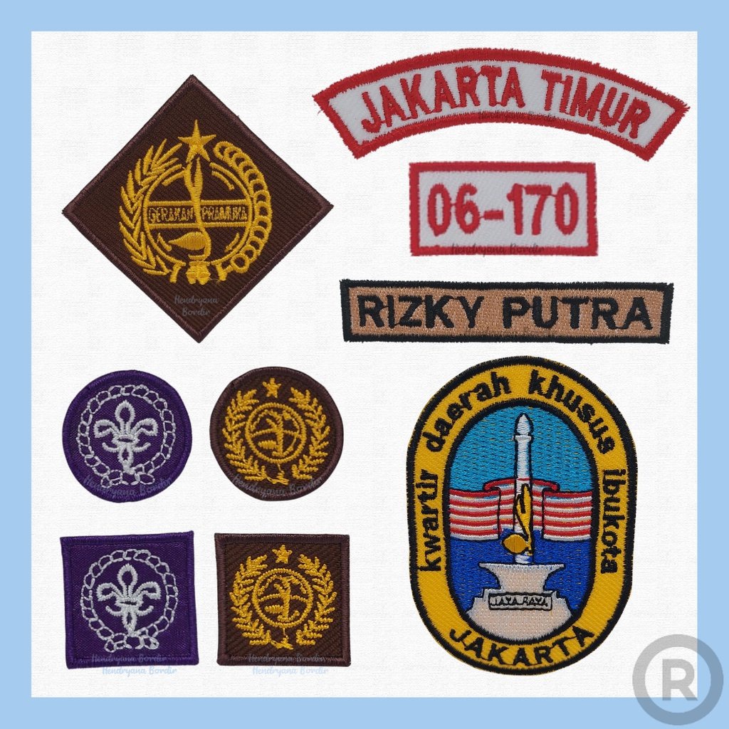 Jual Bordir Atribut Pramuka / Nomor Gudep Gugus Depan / Lokasi Jakarta / Custom Papan Nama ...