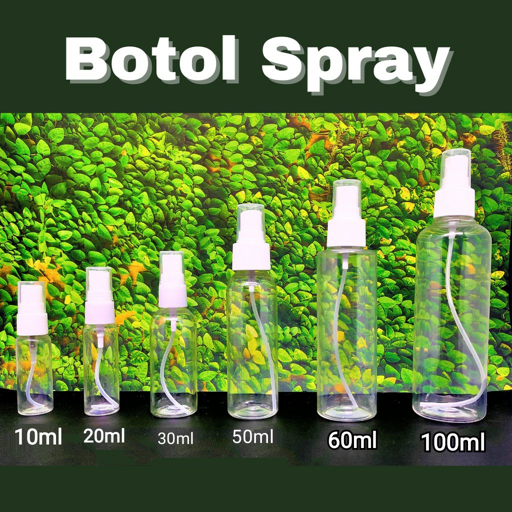 Jual Botol Spray Bening Berbagai Ukuran 10ML/20ML/30ML/50ML/60ML/100ML ...
