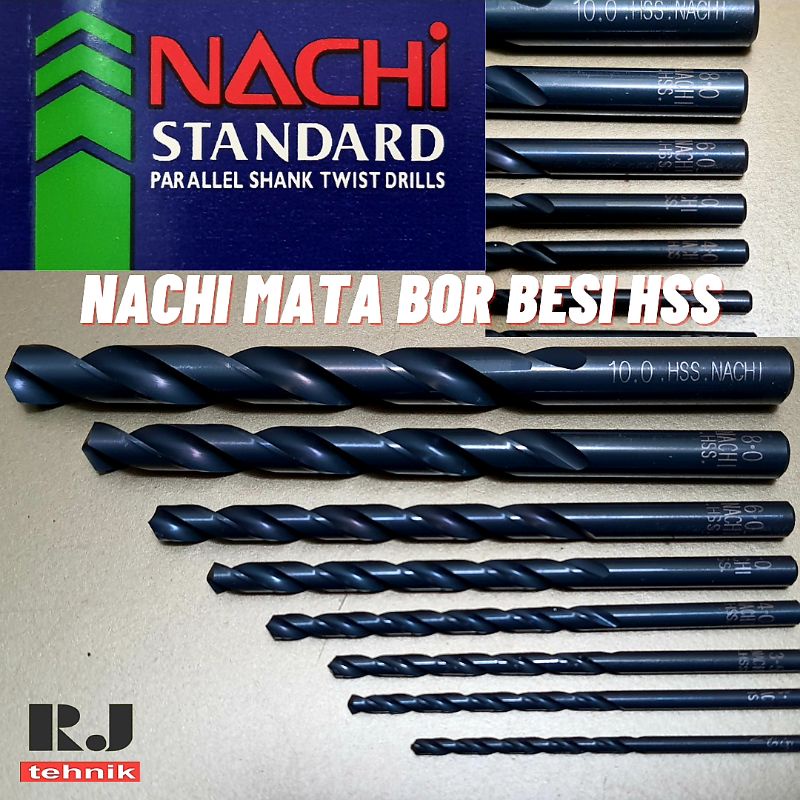 Jual Nachi Mata Bor Besi HSS Asli Shank Twist Drill Ukuran 1-12mm (satuan) | Shopee Indonesia