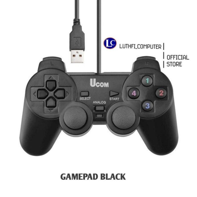 Jual Joystick Gamepad Ucom 704 dual shock Hitam Joy Stick USB Pc ...