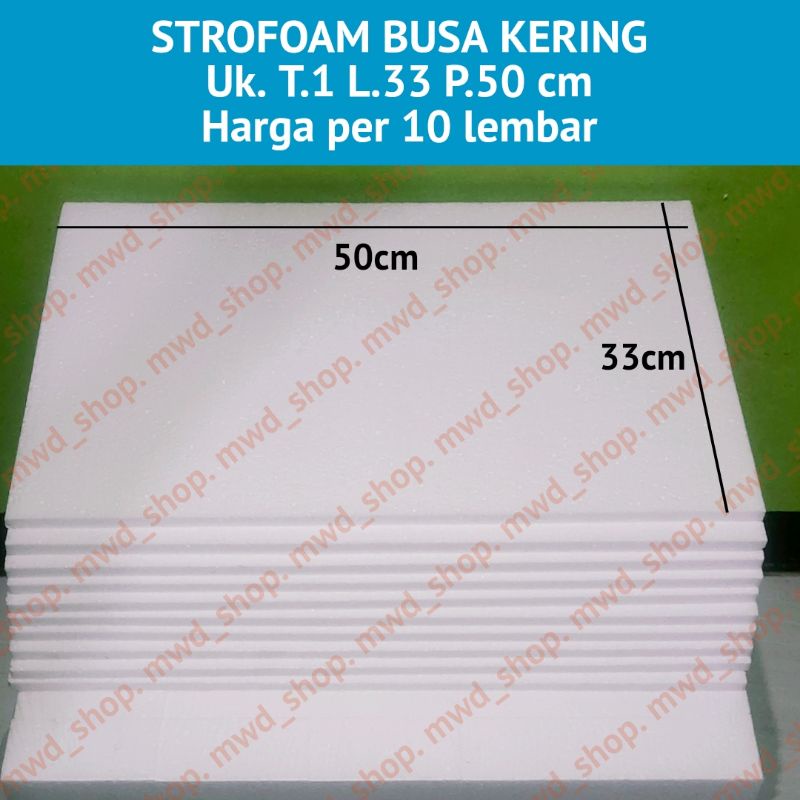 Jual STYROFOAM LEMBARAN 50X33X1CM 10 PCS | Shopee Indonesia