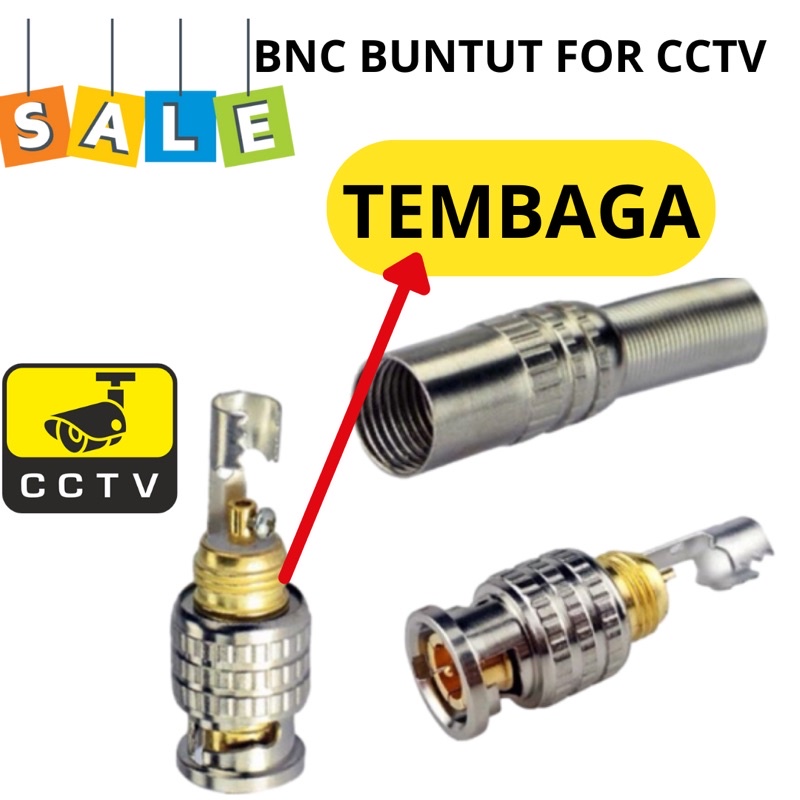 Jual Konektor Jack Bnc buntut Coaxial RG59 RG6 Tanpa Solder Untuk Kamera CCTV konektor sambungan ...