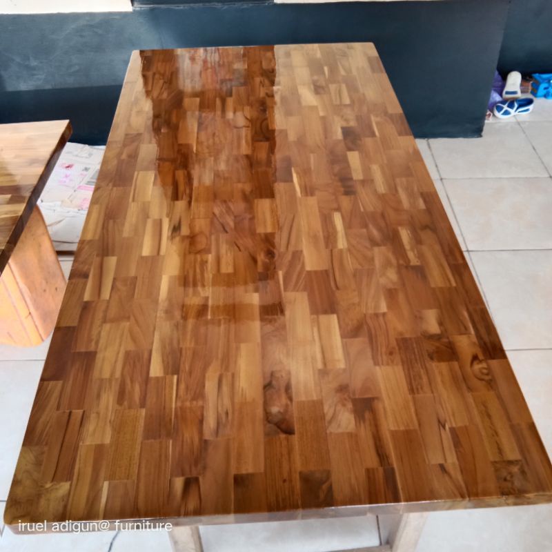 Jual TOP table LAMINASI (kayu jati) ukuran 140x60x2cm | Shopee Indonesia