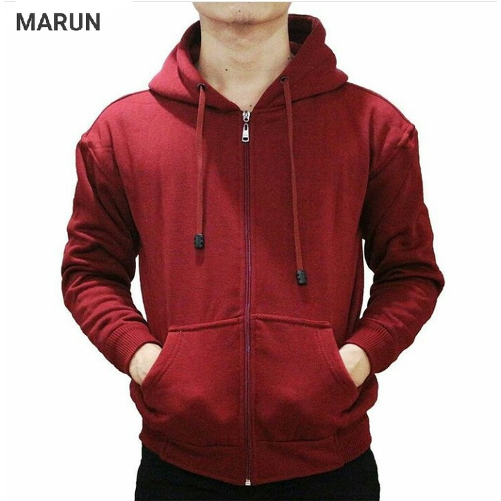 Jual Jaket polos zipper hoodie polos M,L,XL,XXL mint pria wanita wame ...