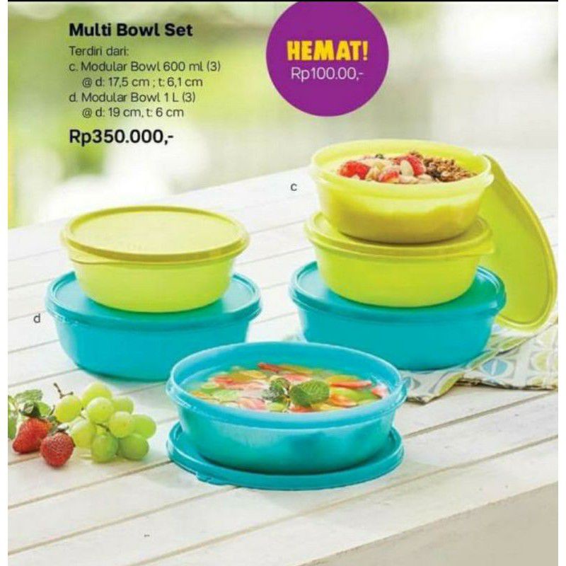 Jual Modular bowl set tupperware (6) / multi bowl set tupperware (6 ...