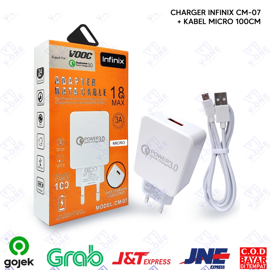 Jual TC CHARGER BRANDED KABEL MICRO FAST CHARGING CASAN HP CM-07 KABEL ...