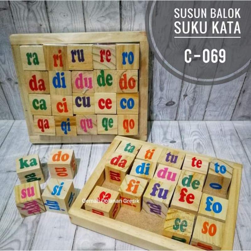Jual mainan edukasi - balok suku kata | Shopee Indonesia