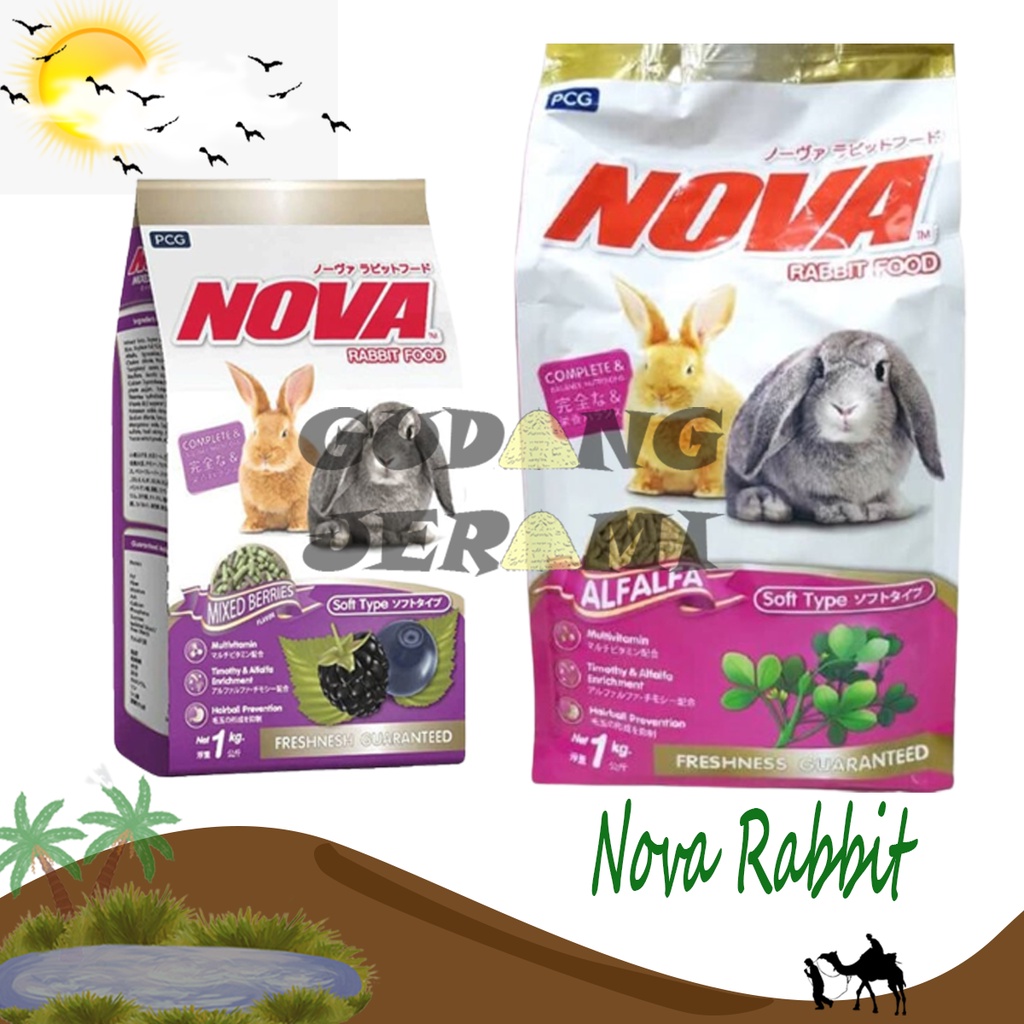 Jual Makanan Kelinci NOVA RABBIT FOOD ALFALFA Freshpack 1 kg | Shopee ...