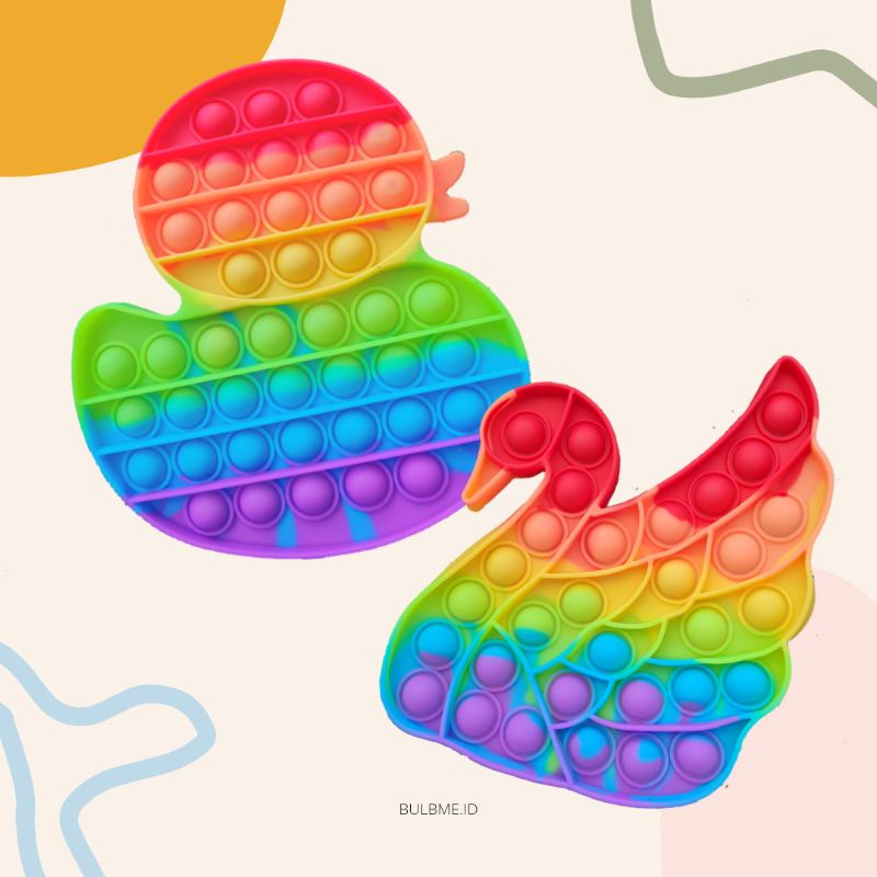 Jual Pop it bebek angsa rainbow mainan anak popit bubble penghilang ...
