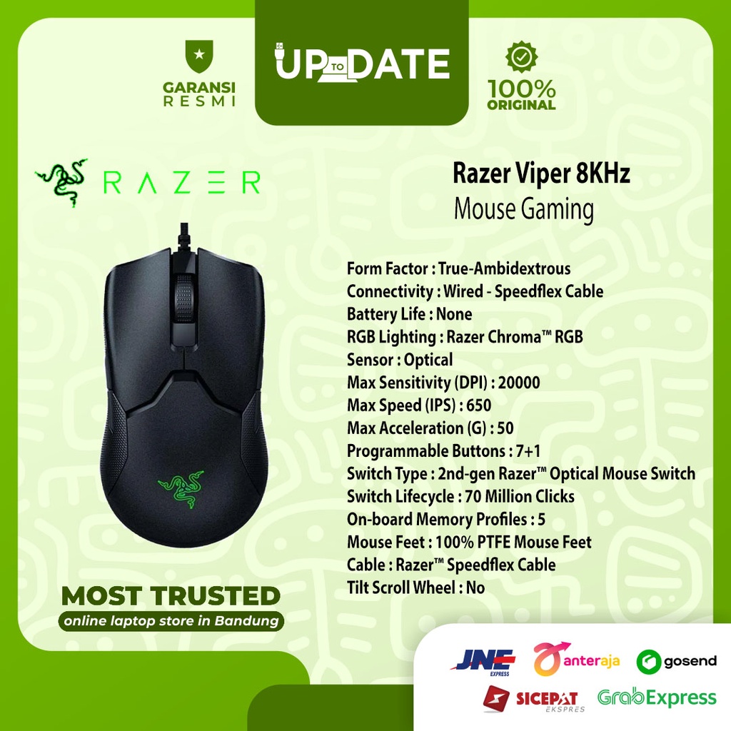 Jual Razer Mouse Gaming Viper 8KHz Ambidextrous Esports Gaming Mouse ...