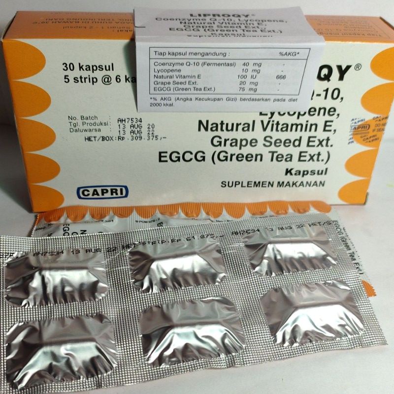Jual LIPROQY - Suplemen Antioksidan, Imunitas tubuh - Harga Strip= 6 ...