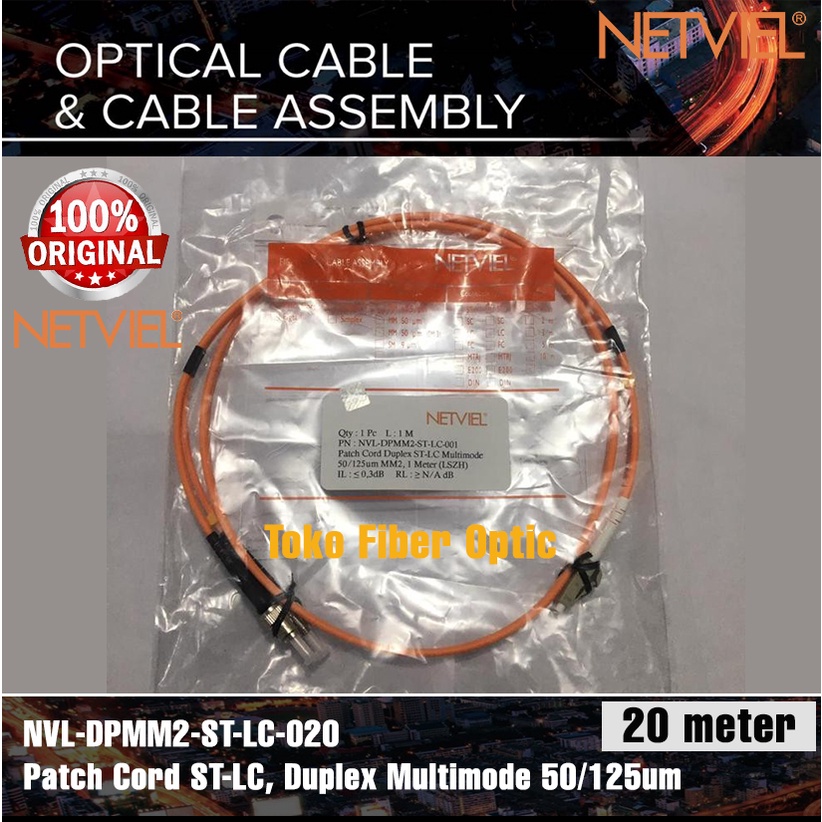 Jual Netviel Patch Cord ST-LC, Duplex Multimode 50/125um, 1 - 20 meter ...