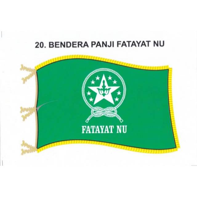 Jual BENDERA PANJI FATAYAT NU. Ukuran 80x110 cm. Sablon 2 sisi ...
