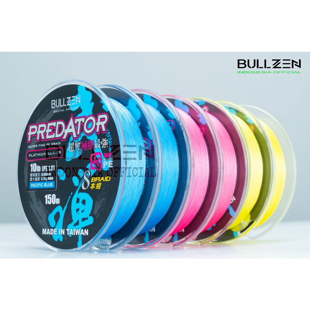 Jual PE BULLZEN X8 Predator UL 150M. SIZE 3,5,8 DAN 10 LBS-PINK, BLUE ...