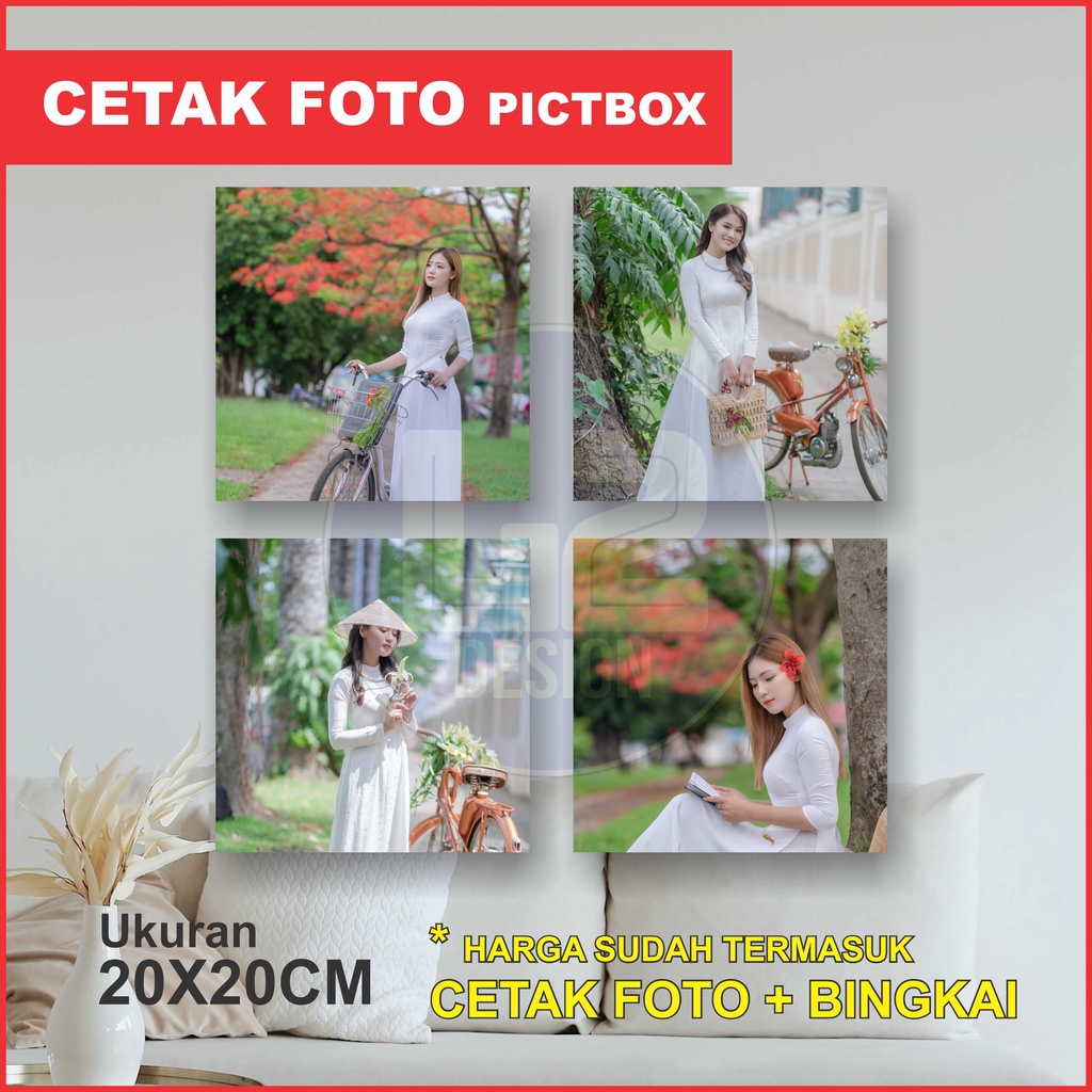 Jual (4Pcs) Cetak Foto + Bingkai Pictbox 20x20cm | Shopee Indonesia