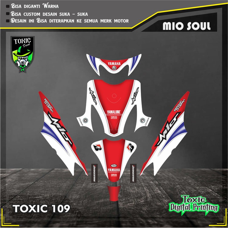 Jual Sticker Decal YAMAHA MIO SPORTY MERAH PUTIH | Shopee Indonesia