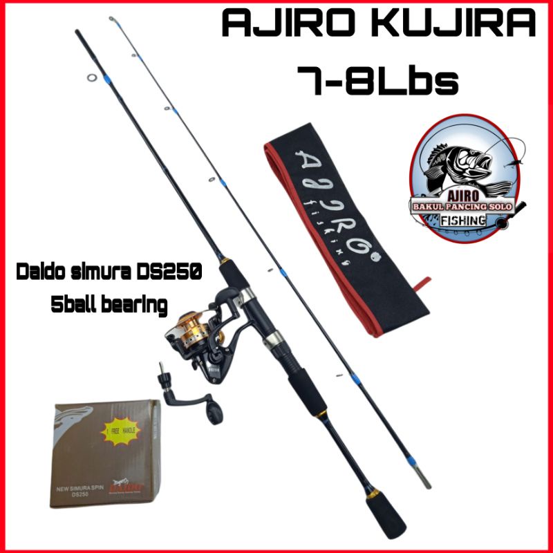 Jual Satu Set joran pancing ajiro kujira spinning Medium lentur fiber solid 100 120 135 150 165 ...