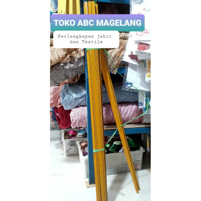Jual Meteran Kayu/ Meteran untuk Kain ukuran 1Meter/ Meteran Kayu ...