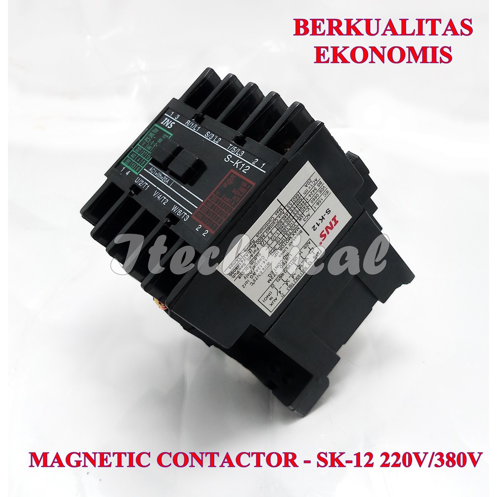 Jual MAGNETIC CONTACTOR SK-12 220V 380V / AC KONTAKTOR SK 12 220VAC 380 ...