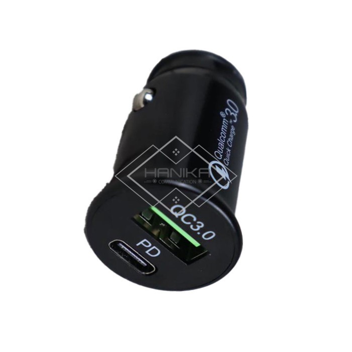 Jual Charger Mobil USB 2 Port USB Type C 4.5A QC 3 Quick Fast Charging ...