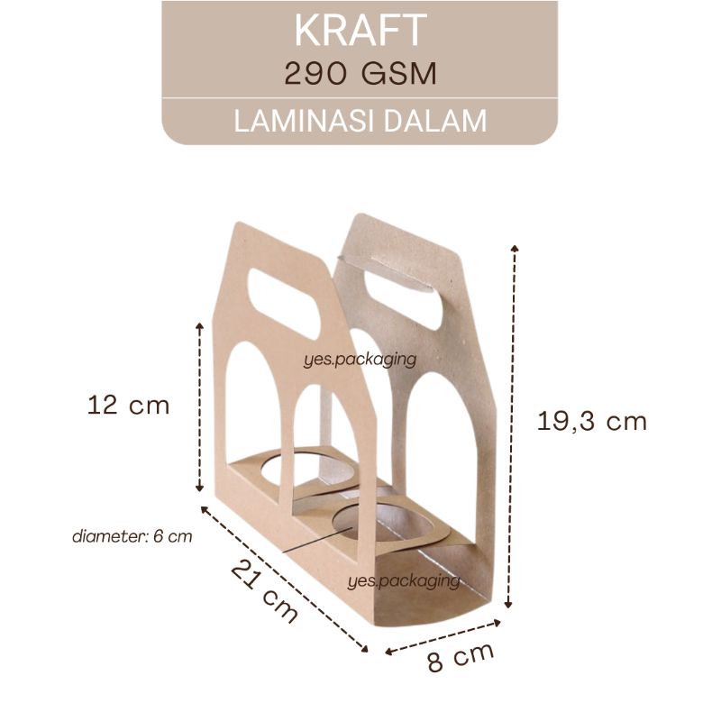 Jual [21x8x19,3cm] CUP HOLDER Paper Bag Botol Gelas Kopi Teh Minuman ...