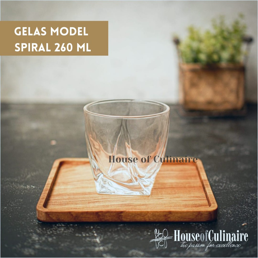 Jual Gelas Kopi Gelas Mocktail Gelas Kafe Gelas Model Spiral 260 ml ...
