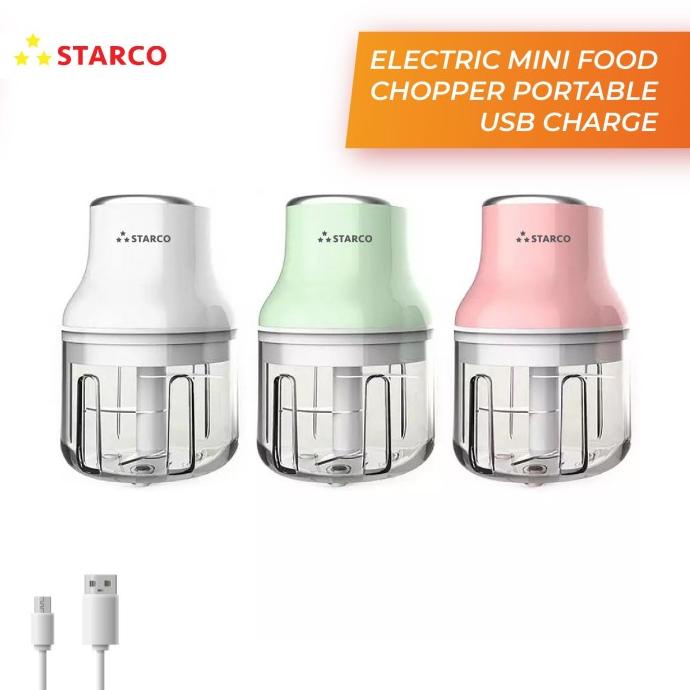 Jual Starco Portable Food Chopper/Mini Chopper USB Charge 250 ML ...
