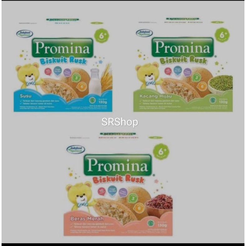 Jual Promina Biskuit Rusk Baby 130 gr susu, kacang hijah, beras merah ...