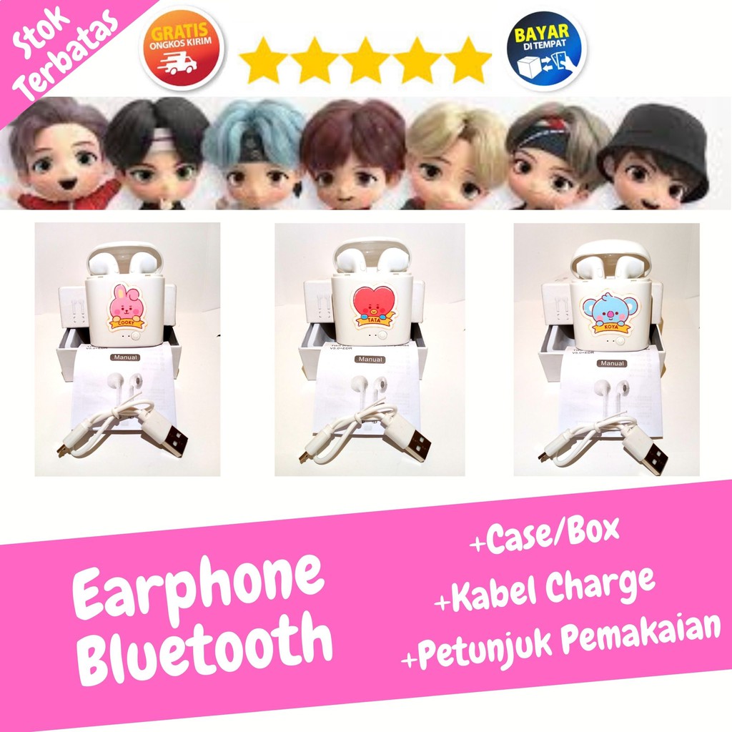 Jual Henset Bluetooth BTS21 jungkook Cooky | Shopee Indonesia
