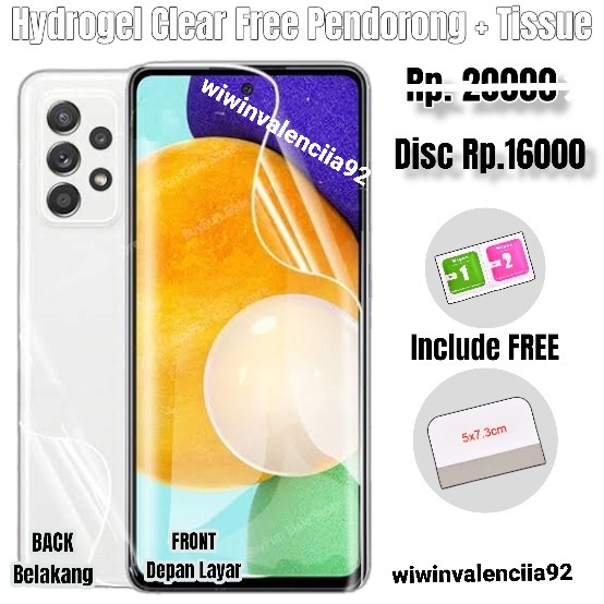Jual Hydrogel Clear Samsung A55 A53 A54 A73 A35 A33 A34 A23 A13 A52 A52s A72 A32 A22 5G A12 ...