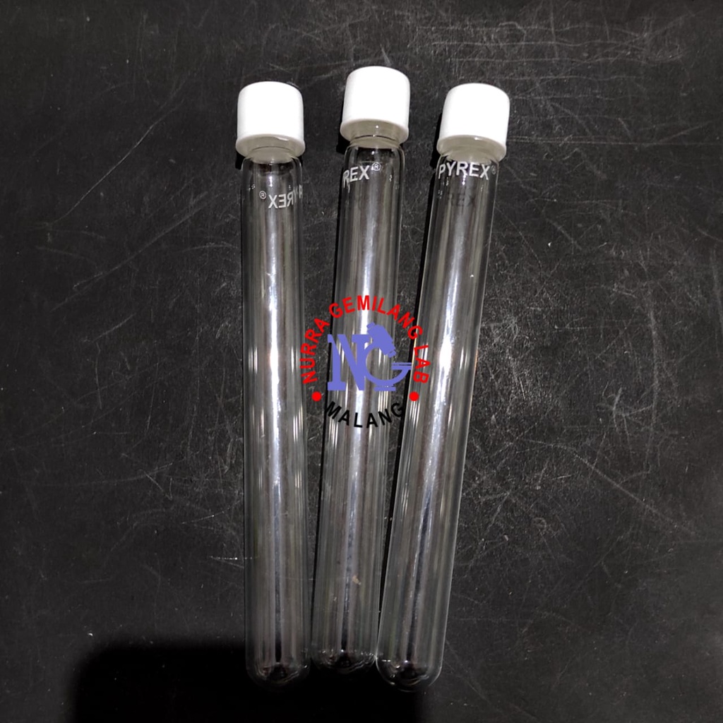 Jual Tabung Reaksi Tutup Ulir / Test Tube with Screw 16x150 Pyrex ...