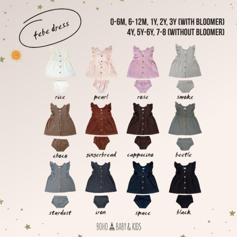 Jual Febe Dress Bohopanna 4-8Y • Dress Katun Ruffle size besar (2 ...