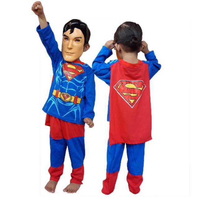 Jual Baju superman anak laki laki sayap dengan topeng plastik /kostum ...